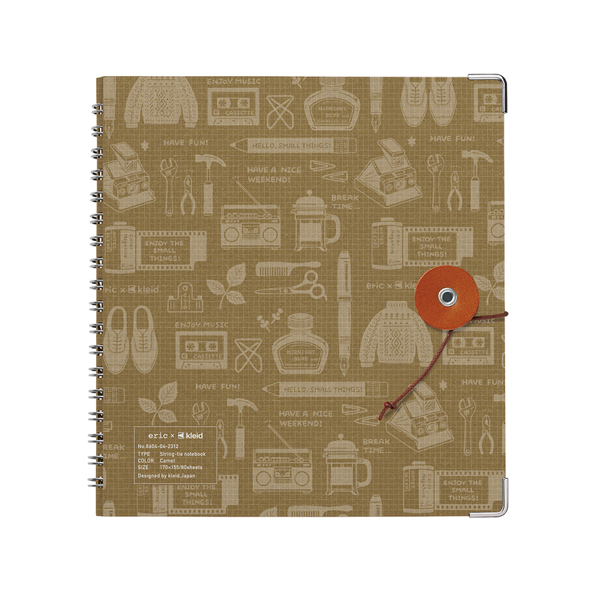 eric×kleid String-tie notebook Camel | 八文字屋OnlineStore